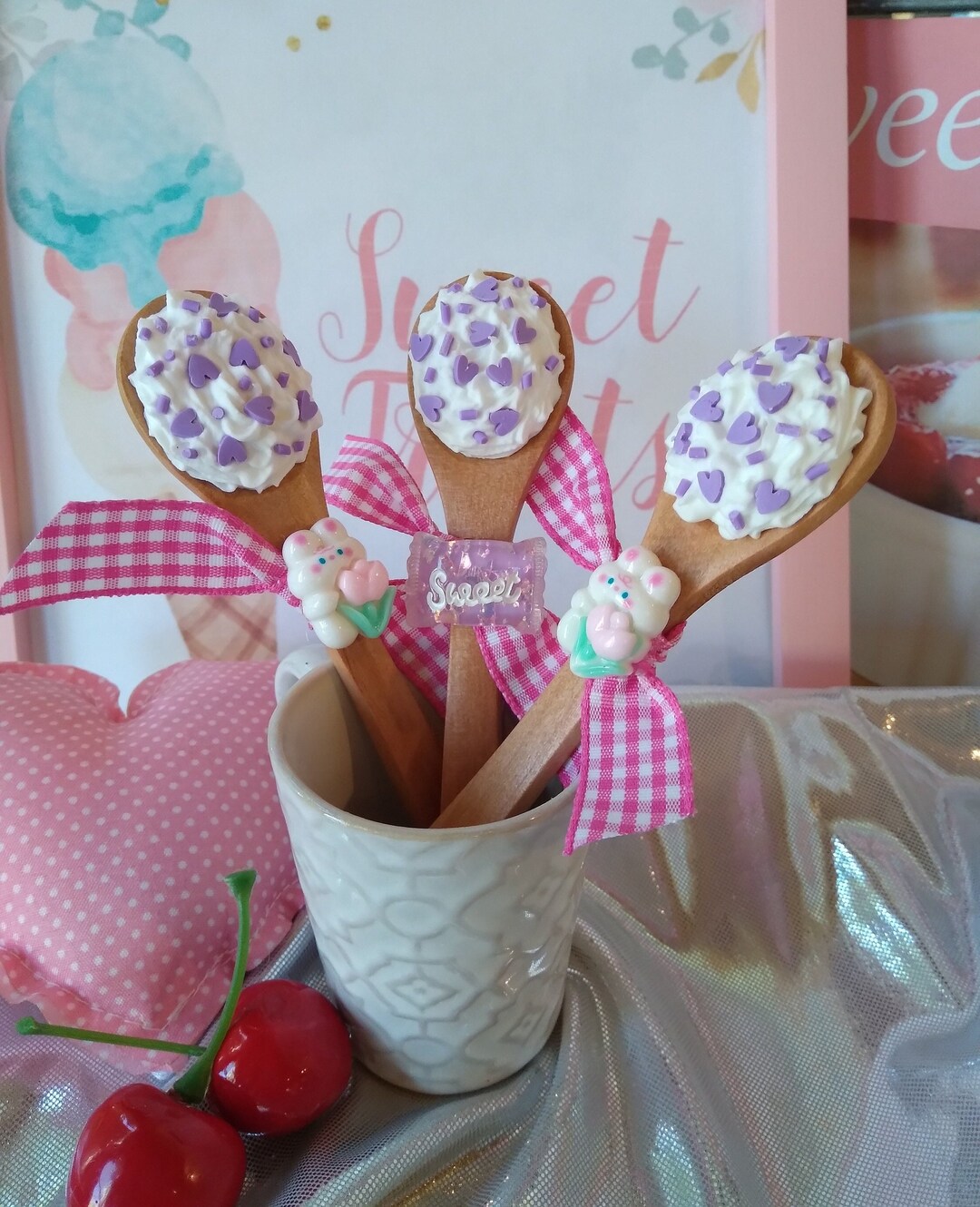 Easter Fake Bake Cake Spoons for Display | Faux Treats - Etsy