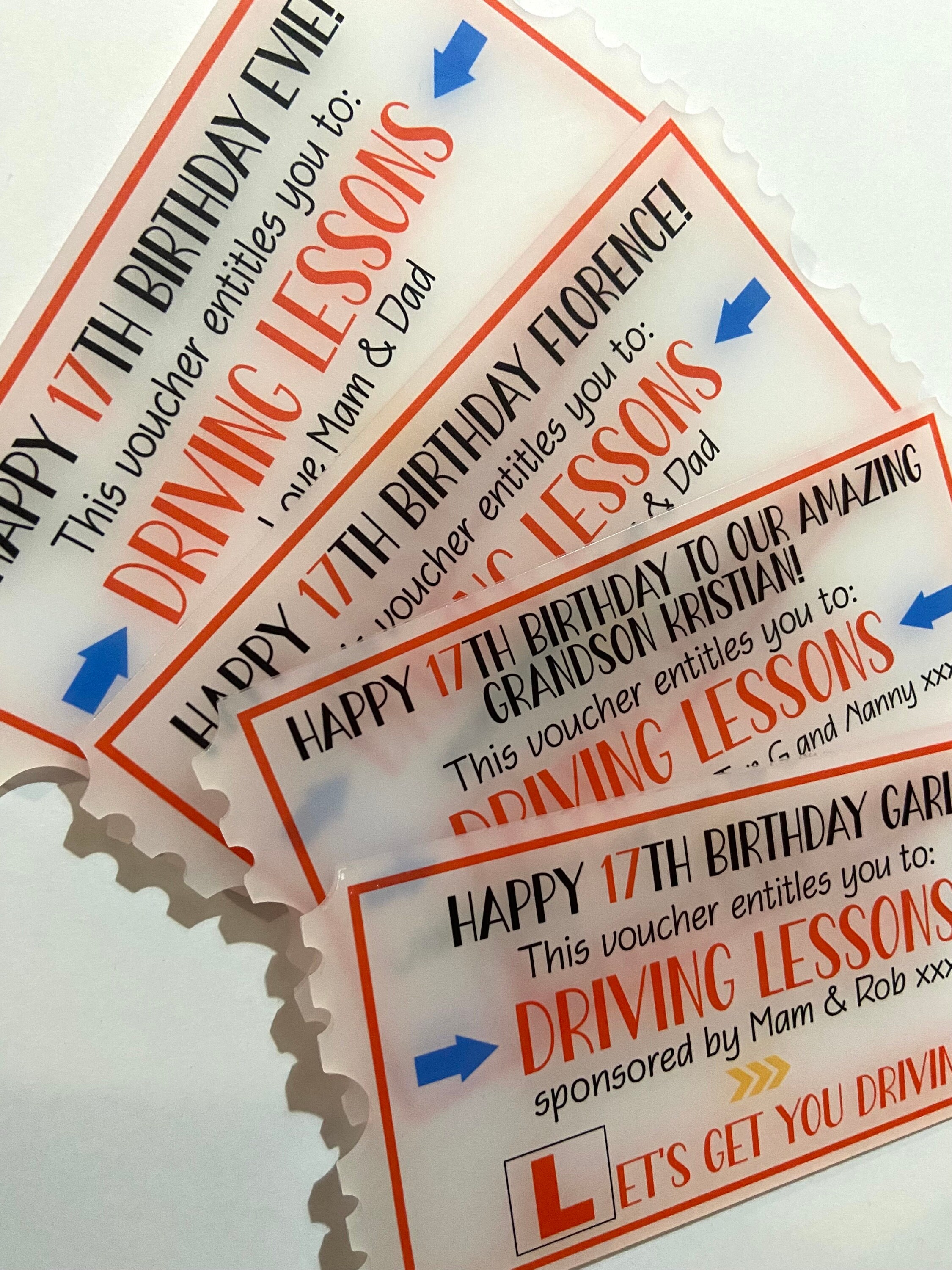 Driving Lesson Gift Voucher for Her, Personalised Gift Card for ...