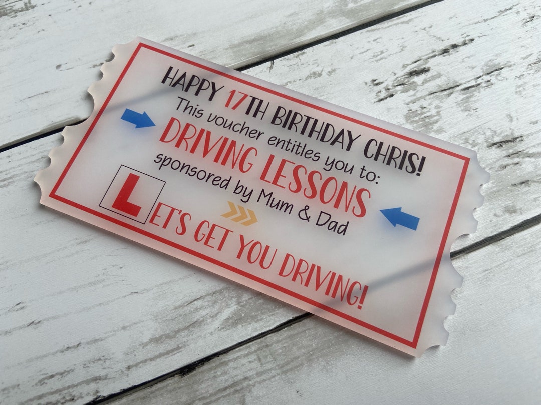 Driving Lesson Gift Voucher for Her Personalised Gift Card - Etsy UK