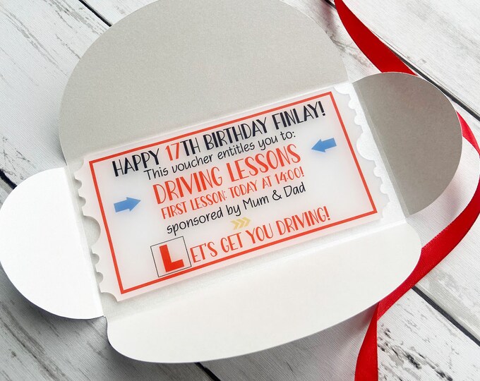 Driving Lesson Gift Voucher for Her, Personalised Gift Card for ...