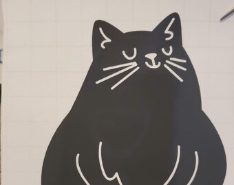 Fat Cat Car Decal - Etsy