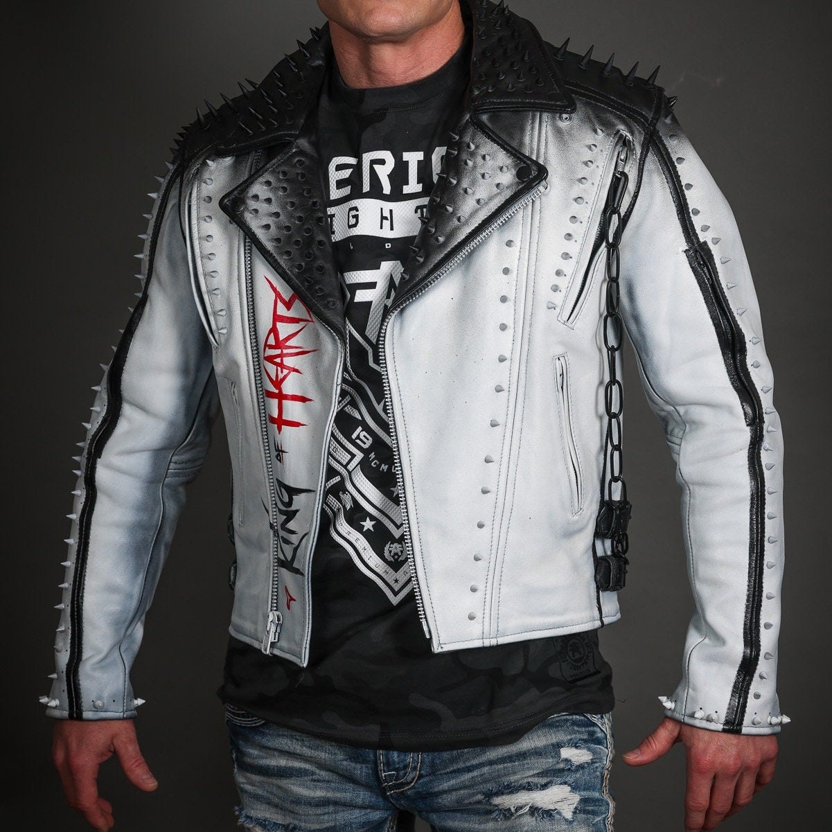 King of Hearts Studded Leather Jacket Limited Series - Etsy