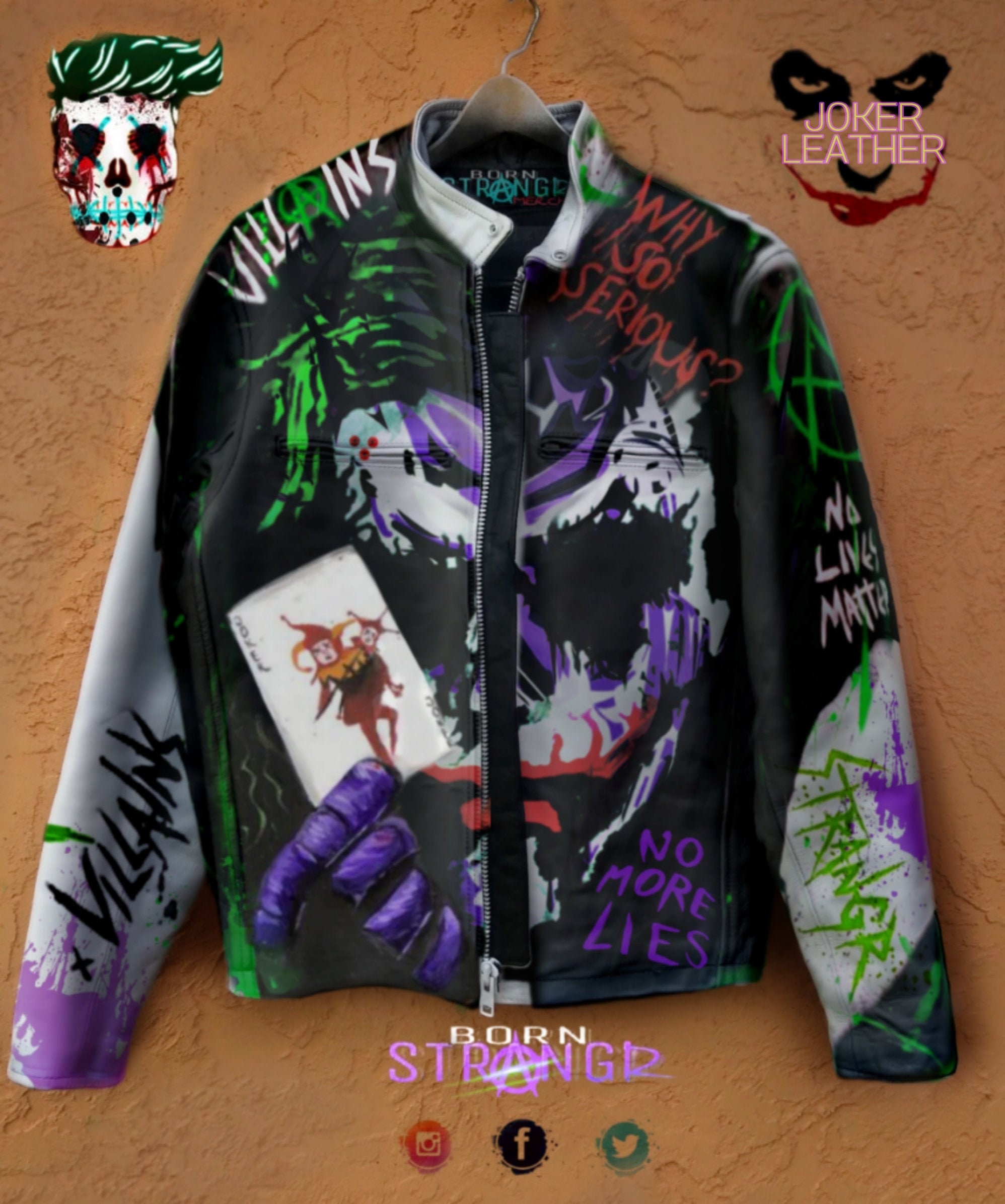Joker Card | "villains" Limited #6/10 | Custom Leather | Made to Order ...