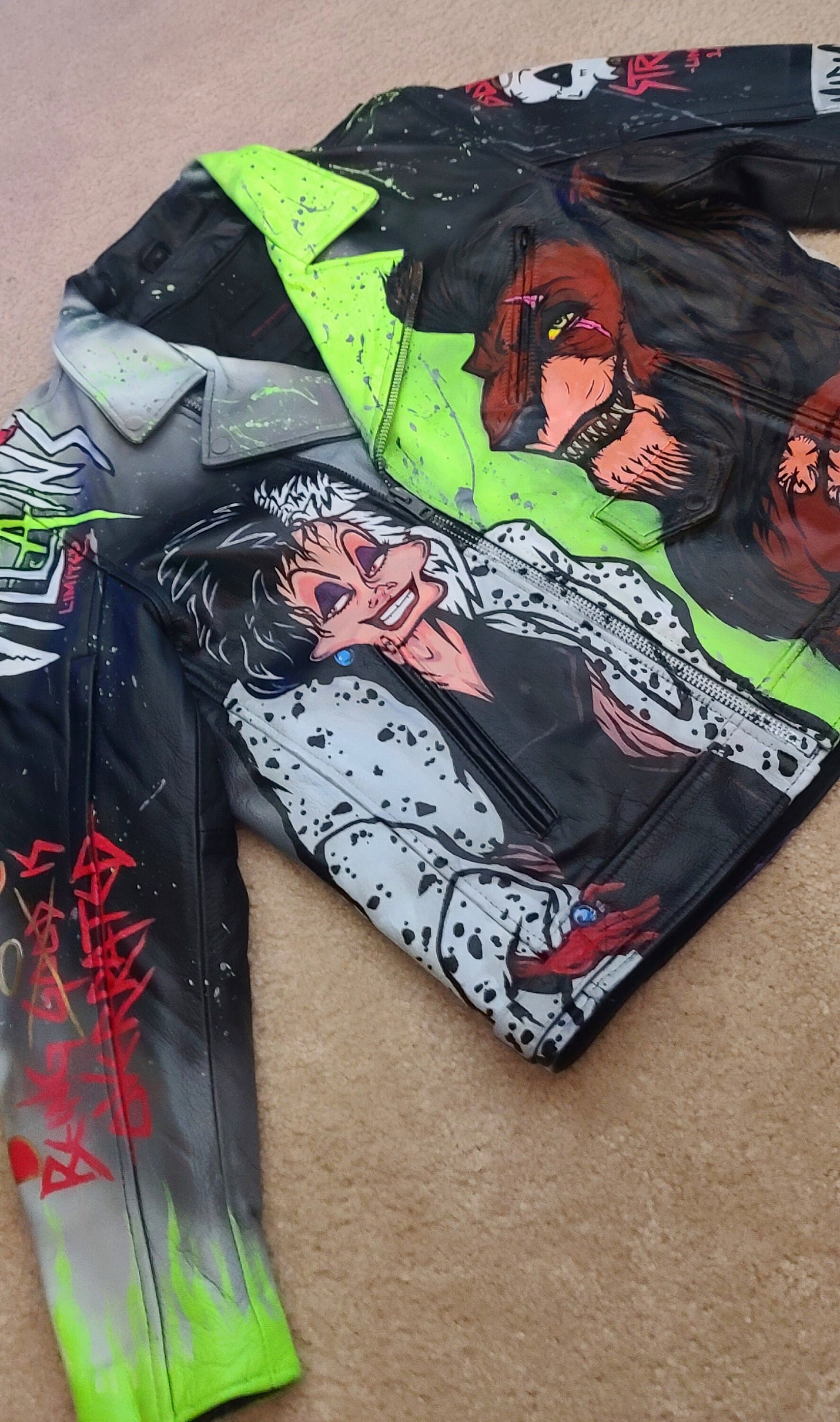 Cartoon Villains Custom Leather Jacket - Limited 1/10 - Etsy