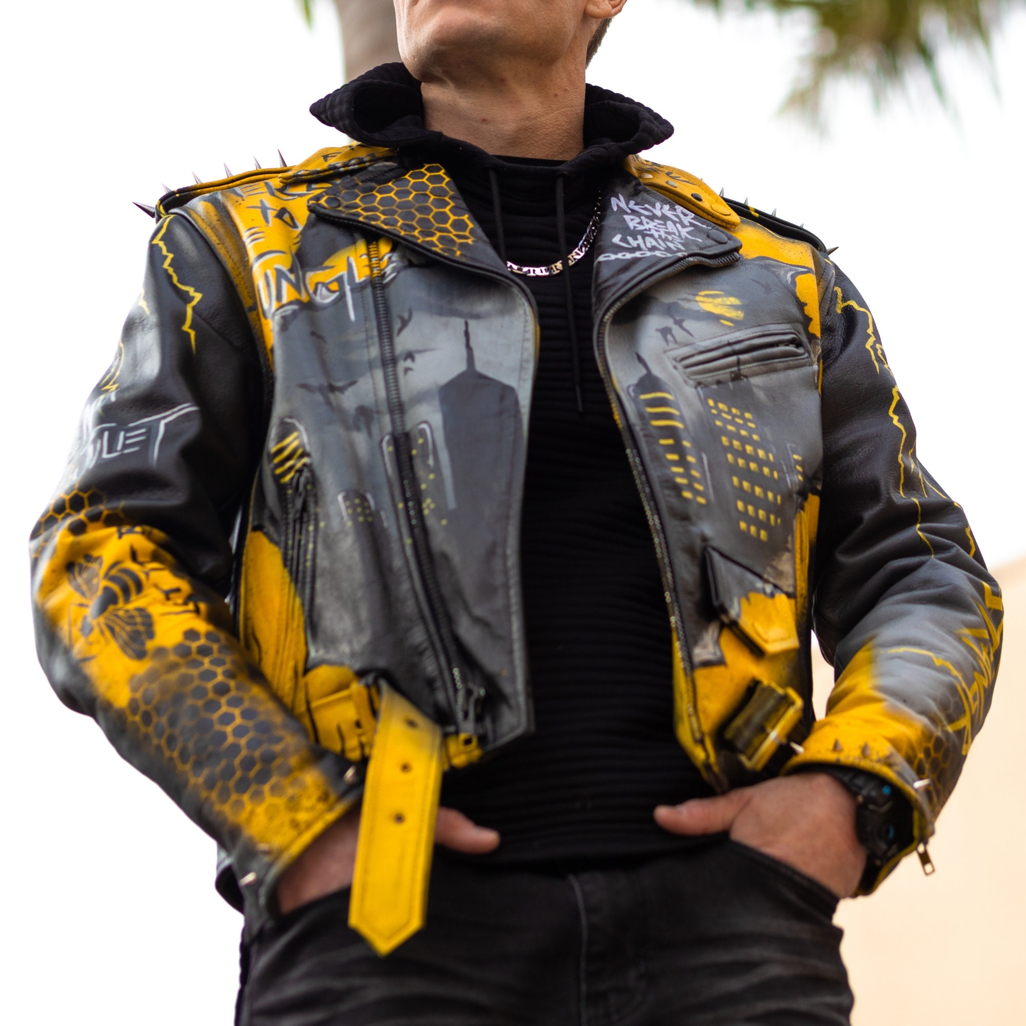 Welcome to the Jungle Custom Leather Jacket Limited 1/1 - Etsy