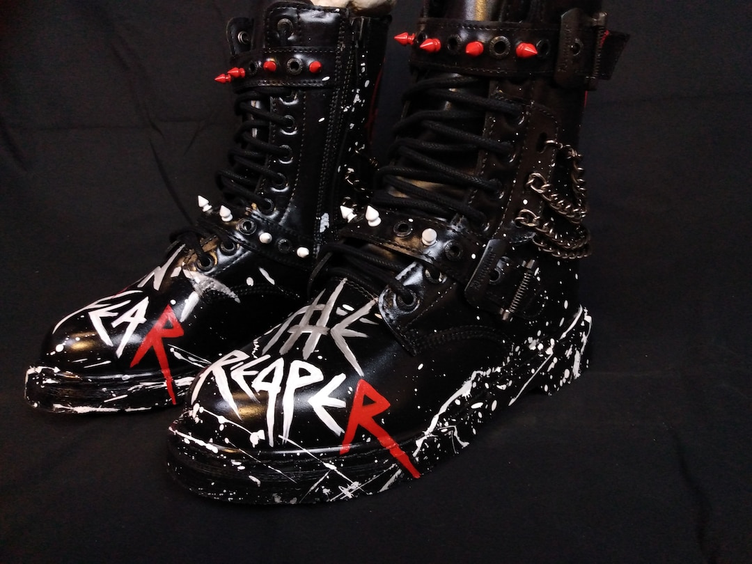 Don't Fear the Reaper | Custom Half-calf Boots (chained) - Etsy