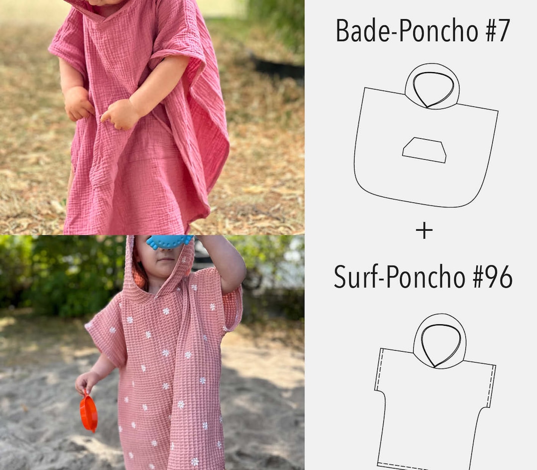 Ebook Pattern and Instructions Poncho Bundle Surf-poncho + Bathing ...