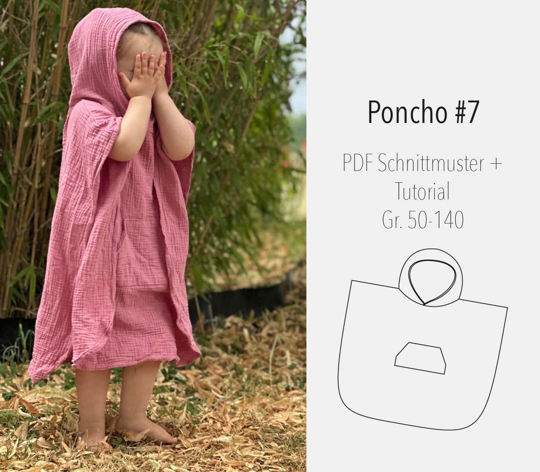 Patron de couture eBook et instructions pour le poncho de bain anglais ...