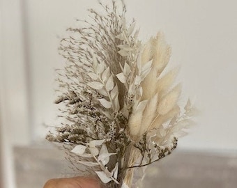 Dried Flower Natural and Bleached White Bouquet/arrangement With Pampas ...