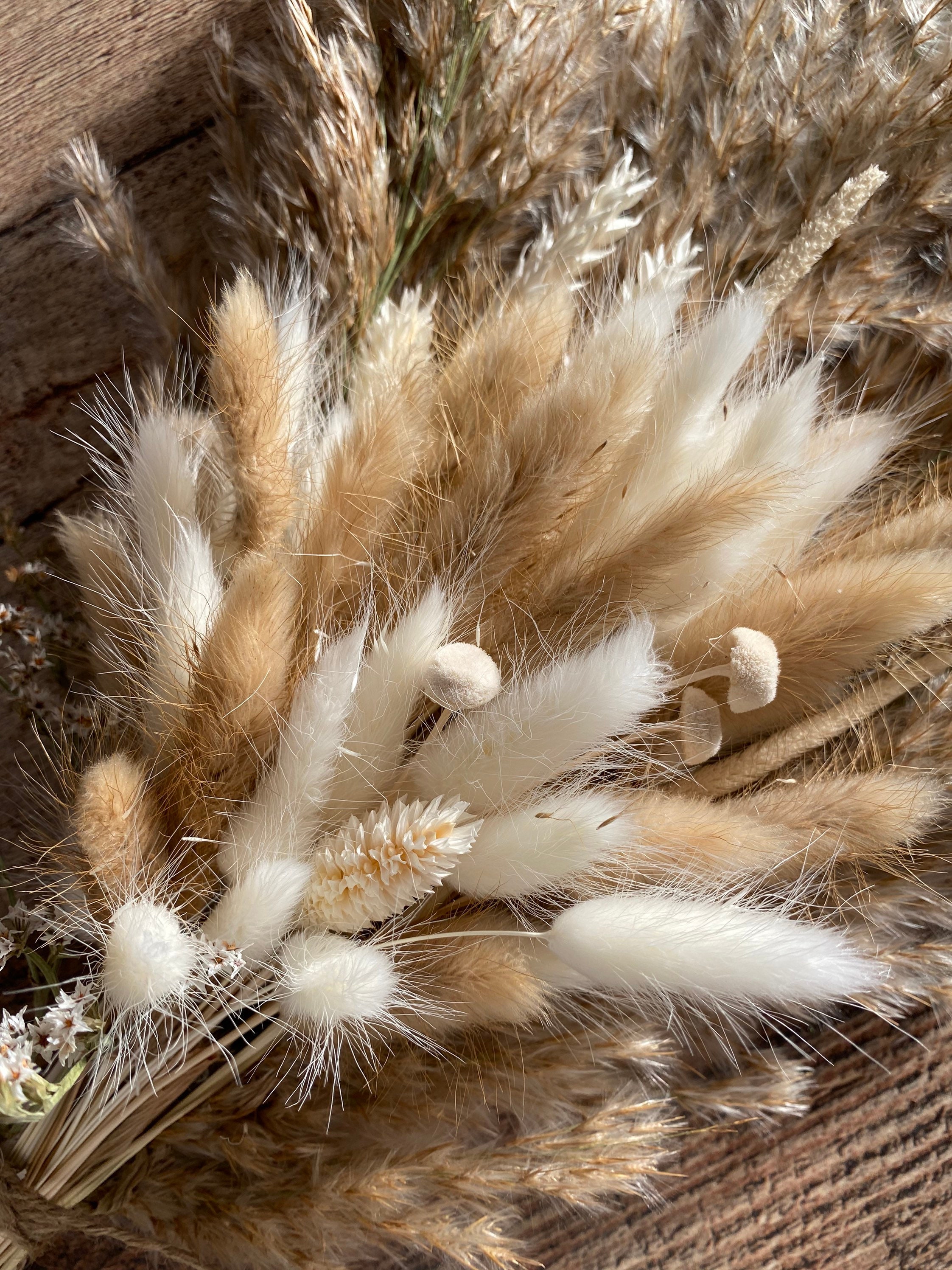 Dried Flower Natural and Bleached White Bouquet/arrangement - Etsy UK