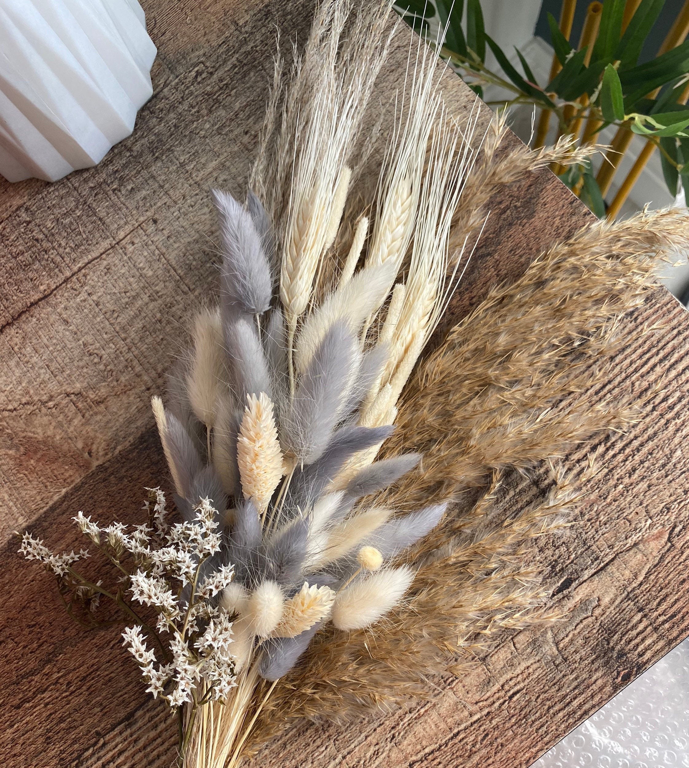Dried Flower Grey and Bleached White Bouquet/arrangement - Etsy UK