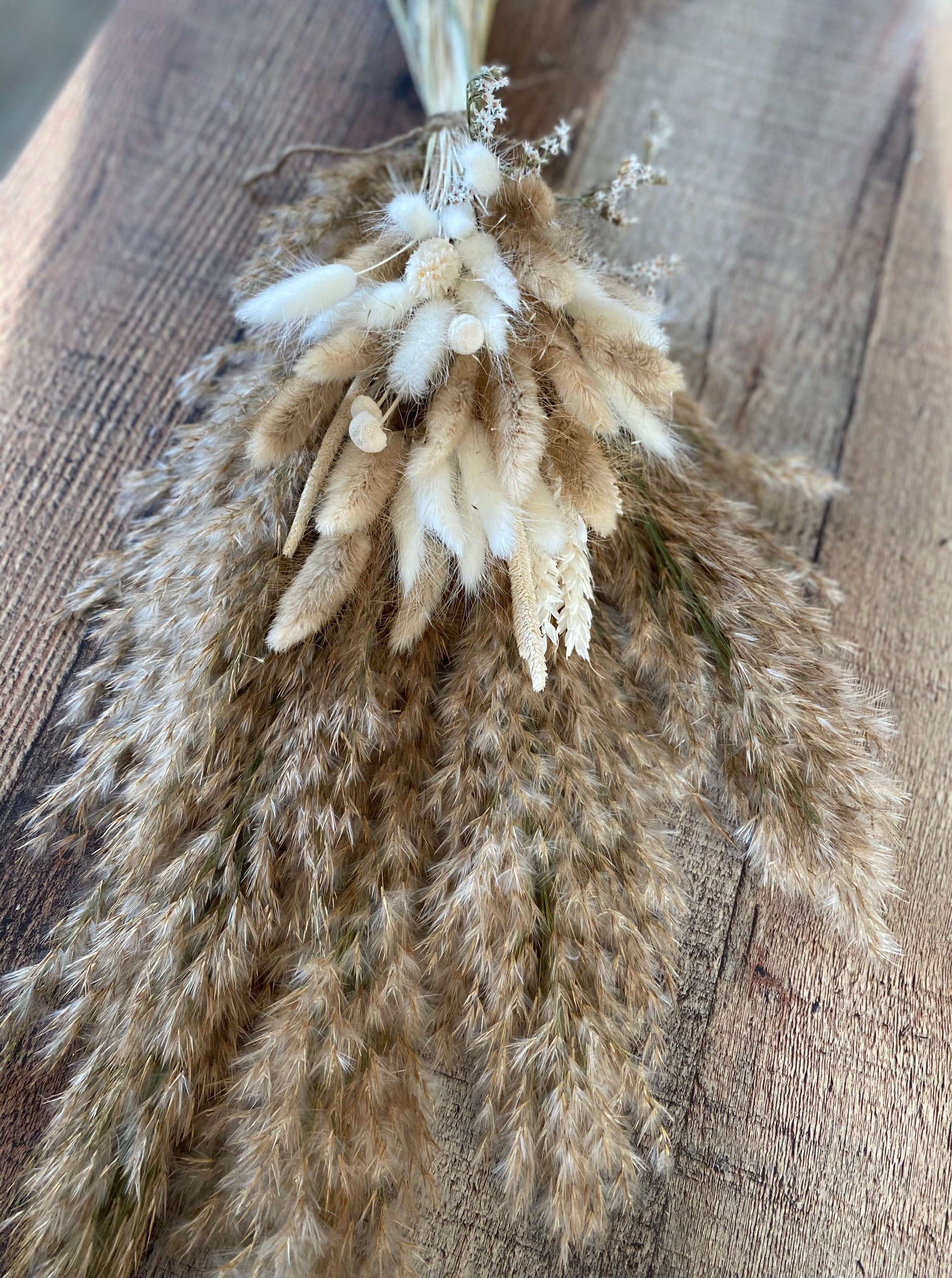 Dried Flower Natural and Bleached White Bouquet/arrangement With Pampas ...
