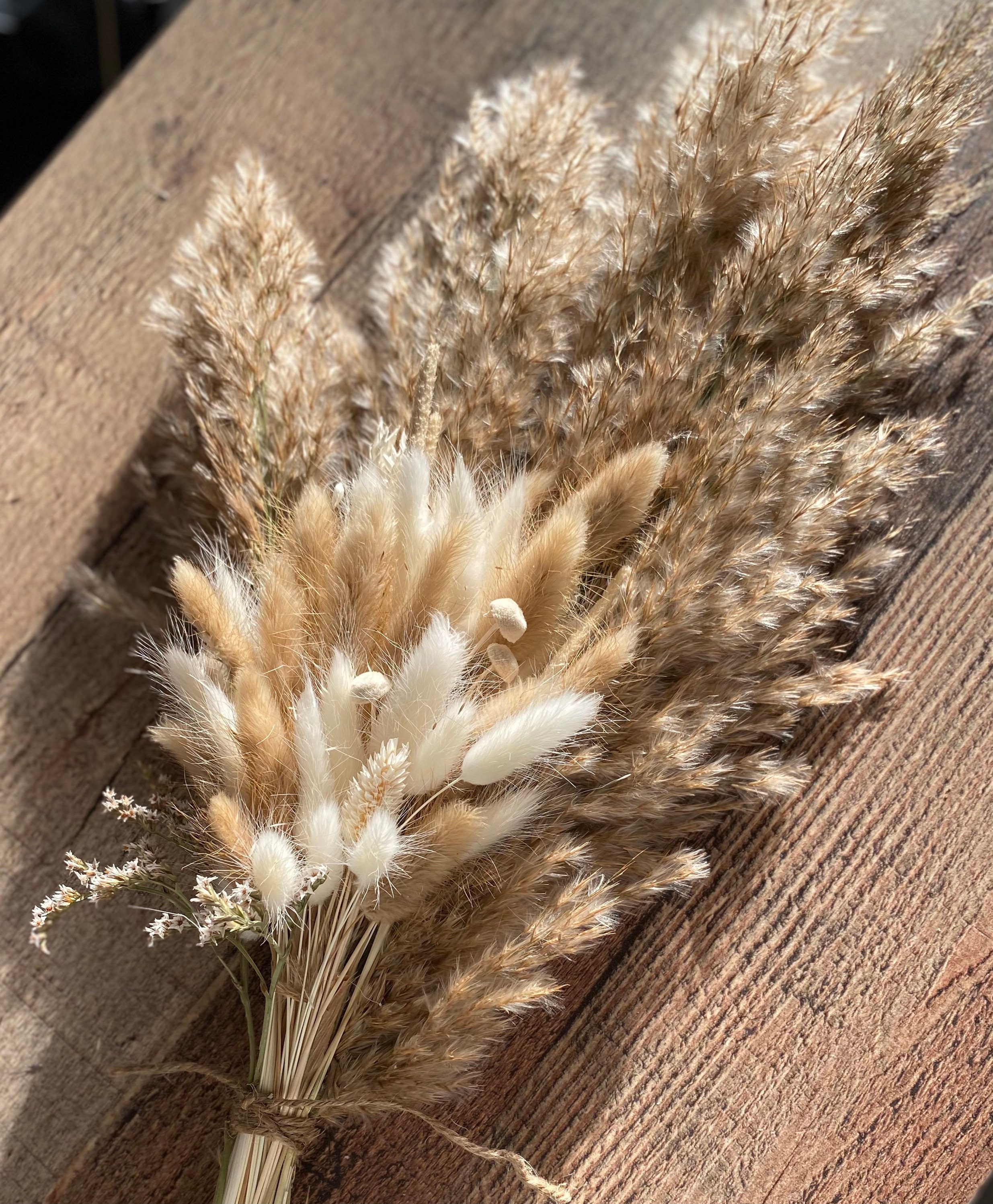 Dried Flower Natural and Bleached White Bouquet/arrangement With Pampas ...