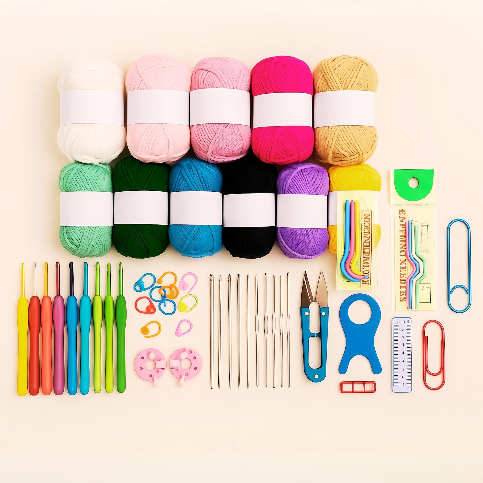 Crochet Kit for Beginners UK Complete Starter Set With Yarn Hooks ...