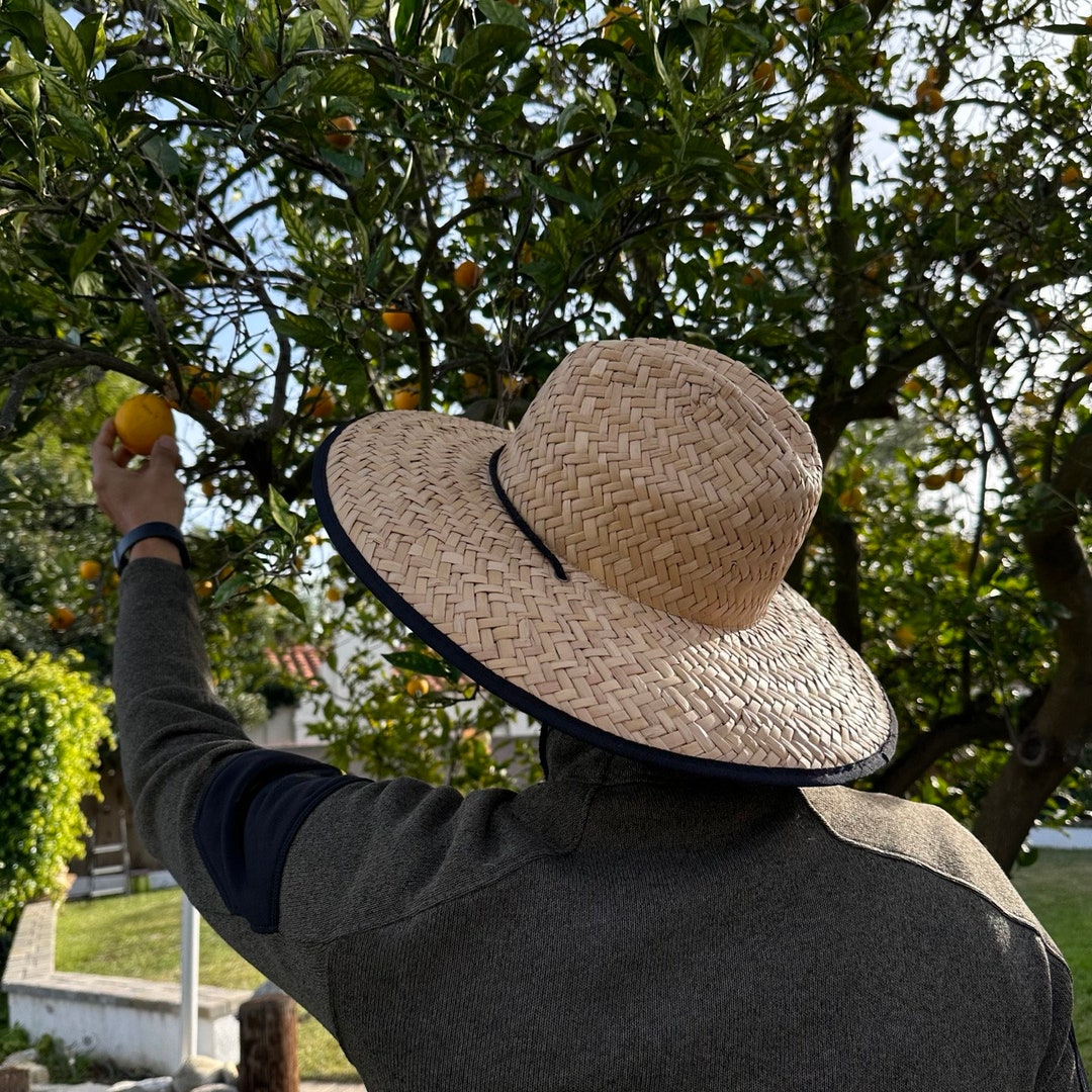 Handwoven Rush Straw Lifeguard , Fabric Lining Under Brim Extra Sun ...