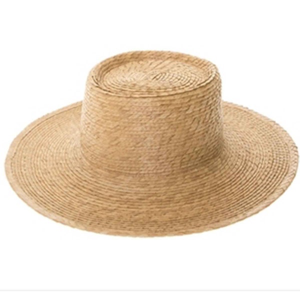 Flat Brim Straw Hat - Etsy