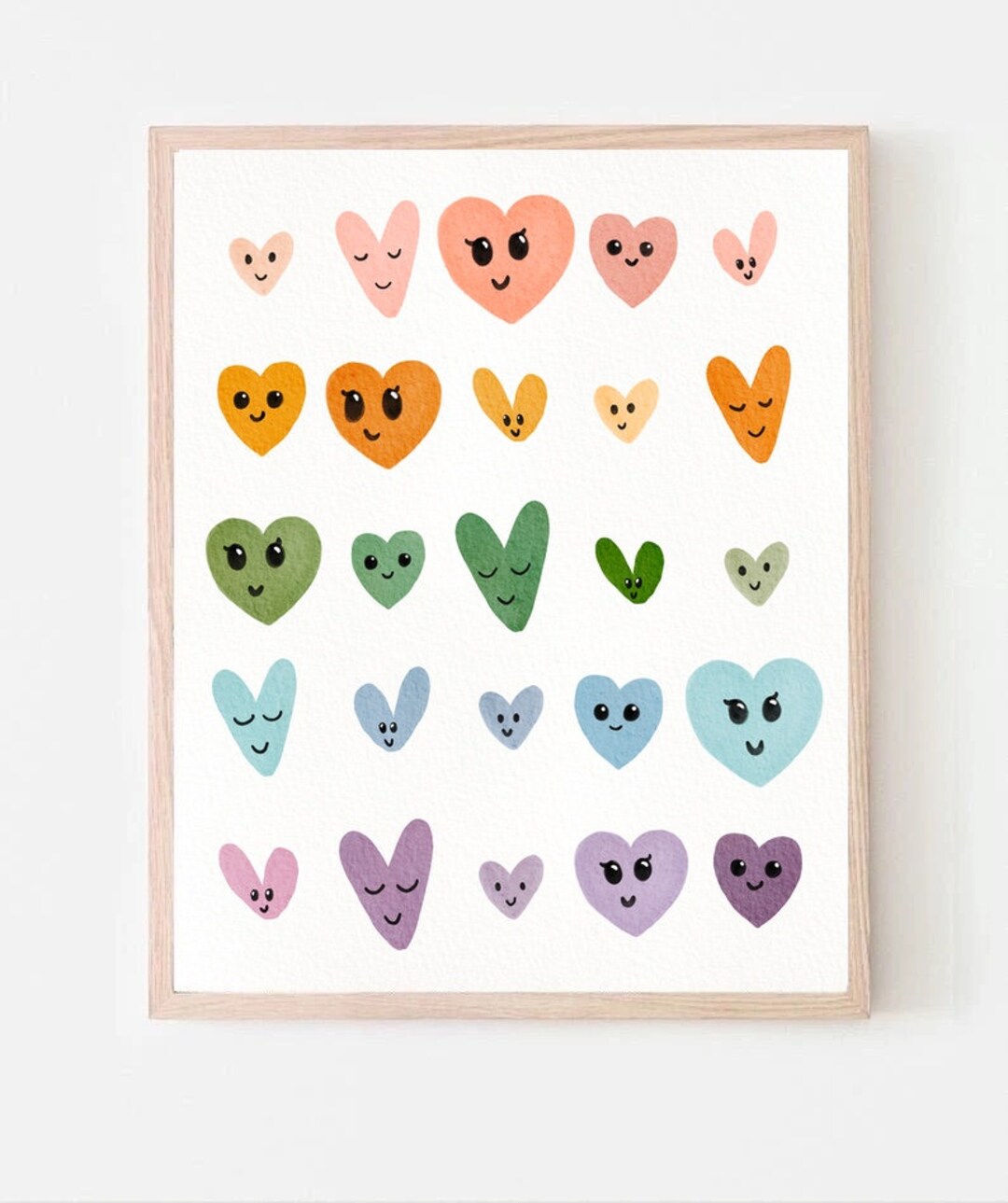 Heart Neutral Color Print Watercolor Illustration, Galentine's Instant ...