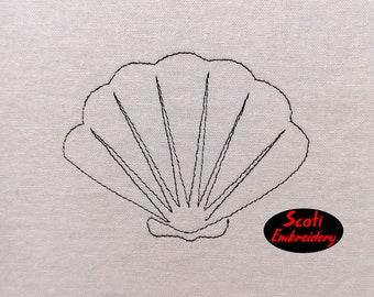Scallop Shell Embroidery Applique Design - Etsy