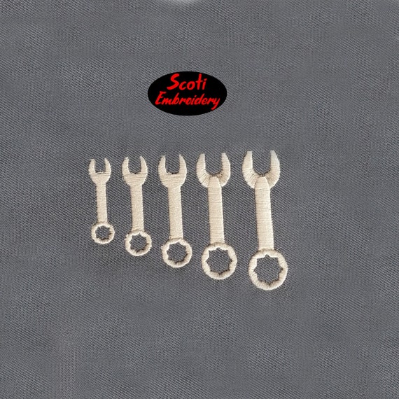 Mini Spanner Machine Embroidery Design Embroidered Tools | Etsy