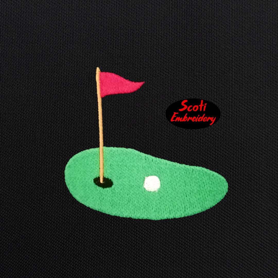 Golf Machine Embroidery Design, Embroidered Golf Green Designs, Golf ...
