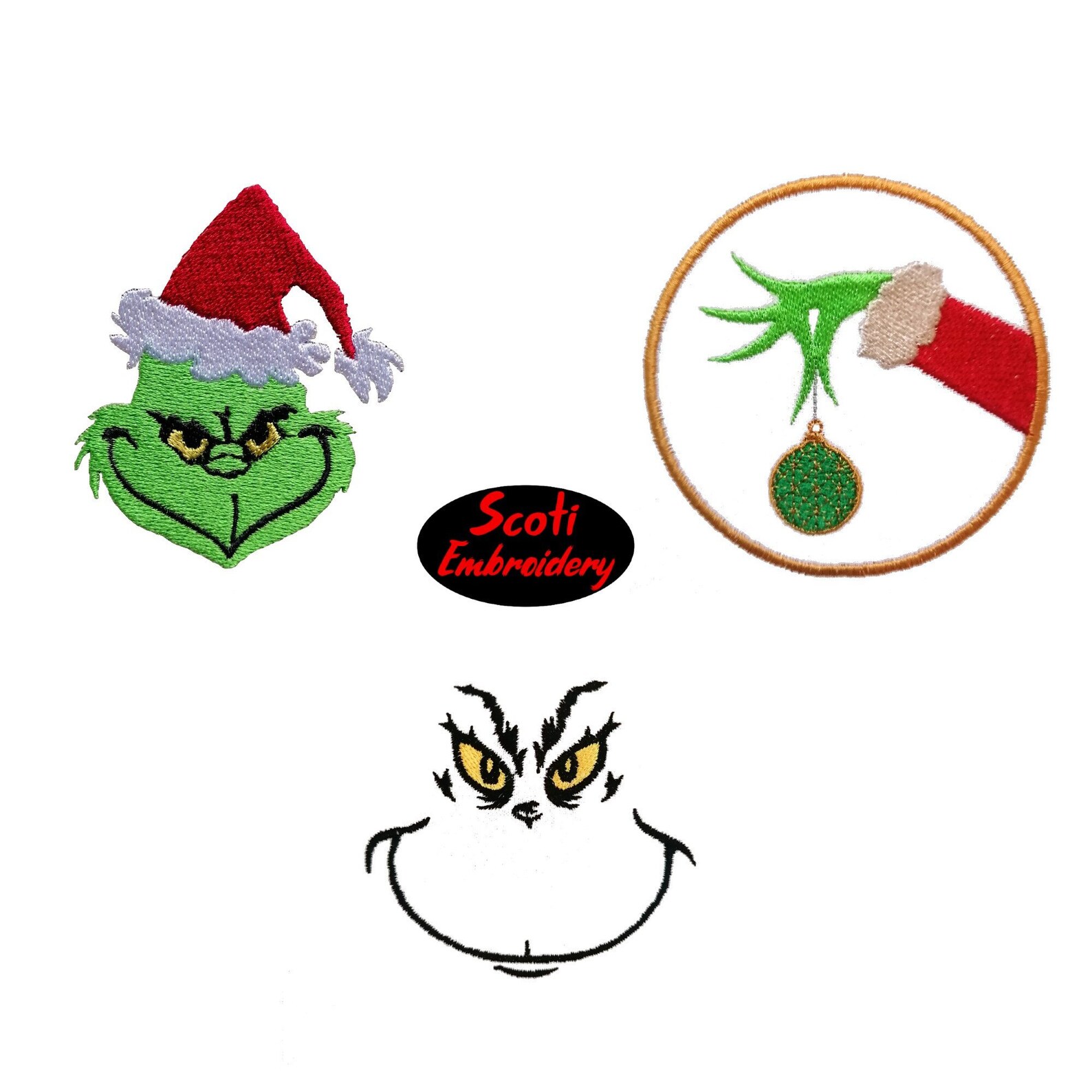 The Grinch Machine Embroidery Design Set Embroidered the | Etsy