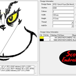 The Grinch Face Machine Embroidery Design, Embroidered Grinch Face ...
