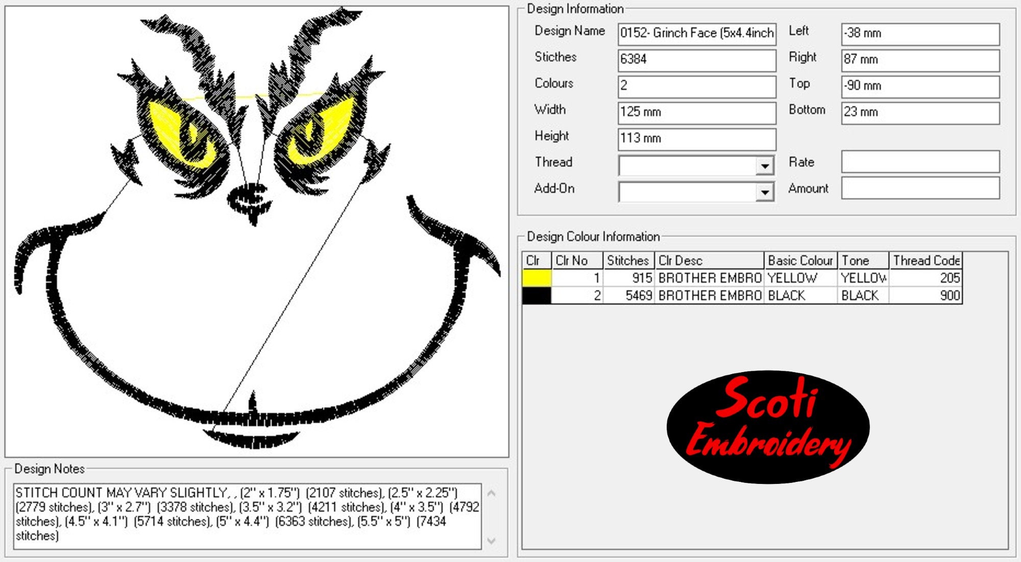 The Grinch Face Machine Embroidery Design, Embroidered Grinch Face ...