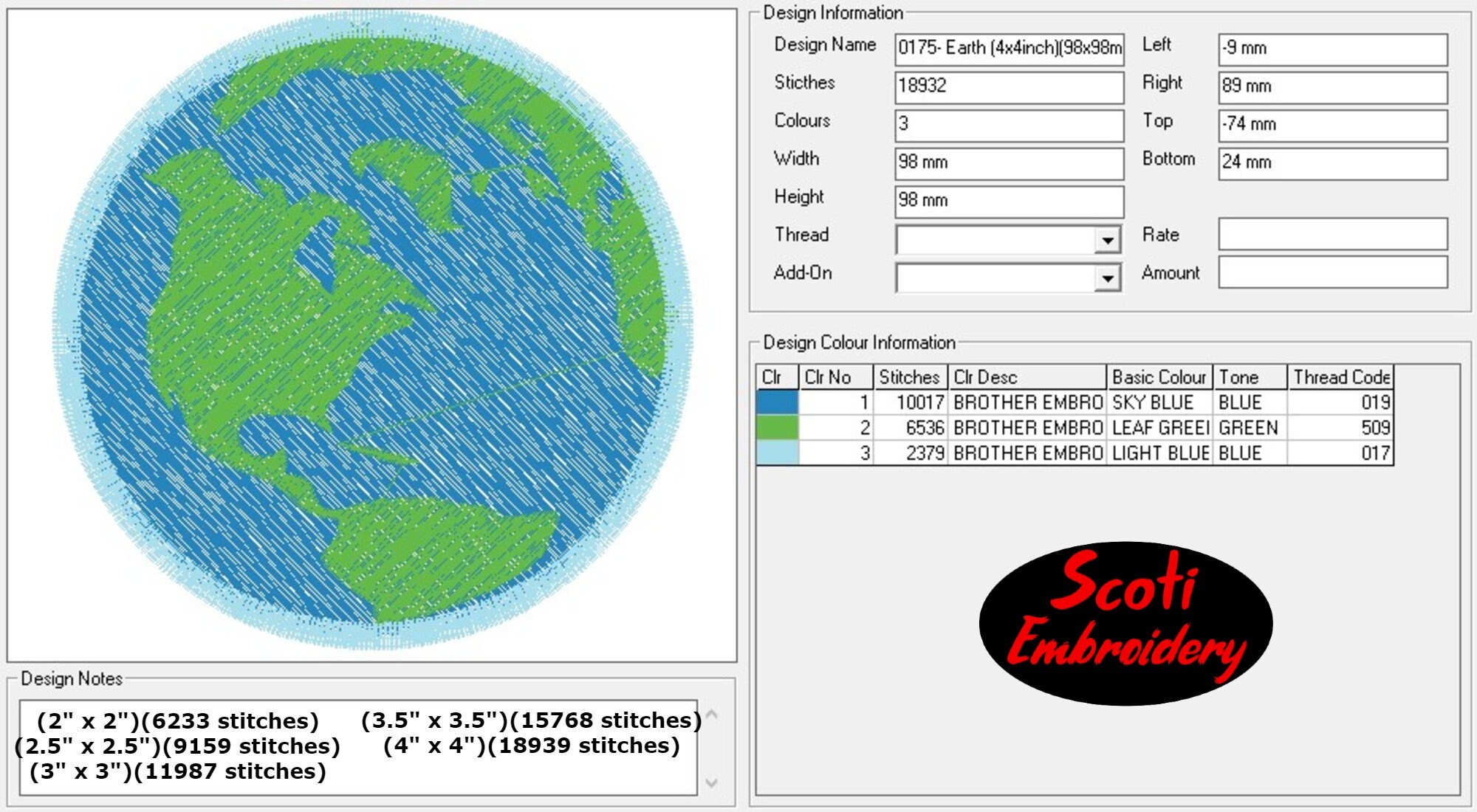 Sewing & Fiber The Earth Machine Embroidery Design Planet Earth Pattern ...
