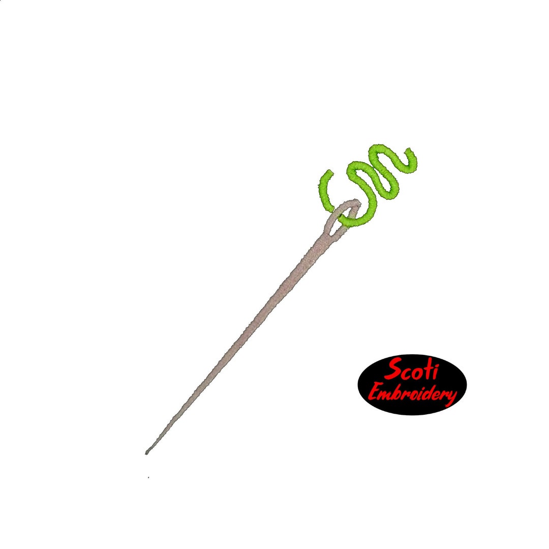 Needle and Thread Machine Embroidery Design, Embroidered Thread and ...