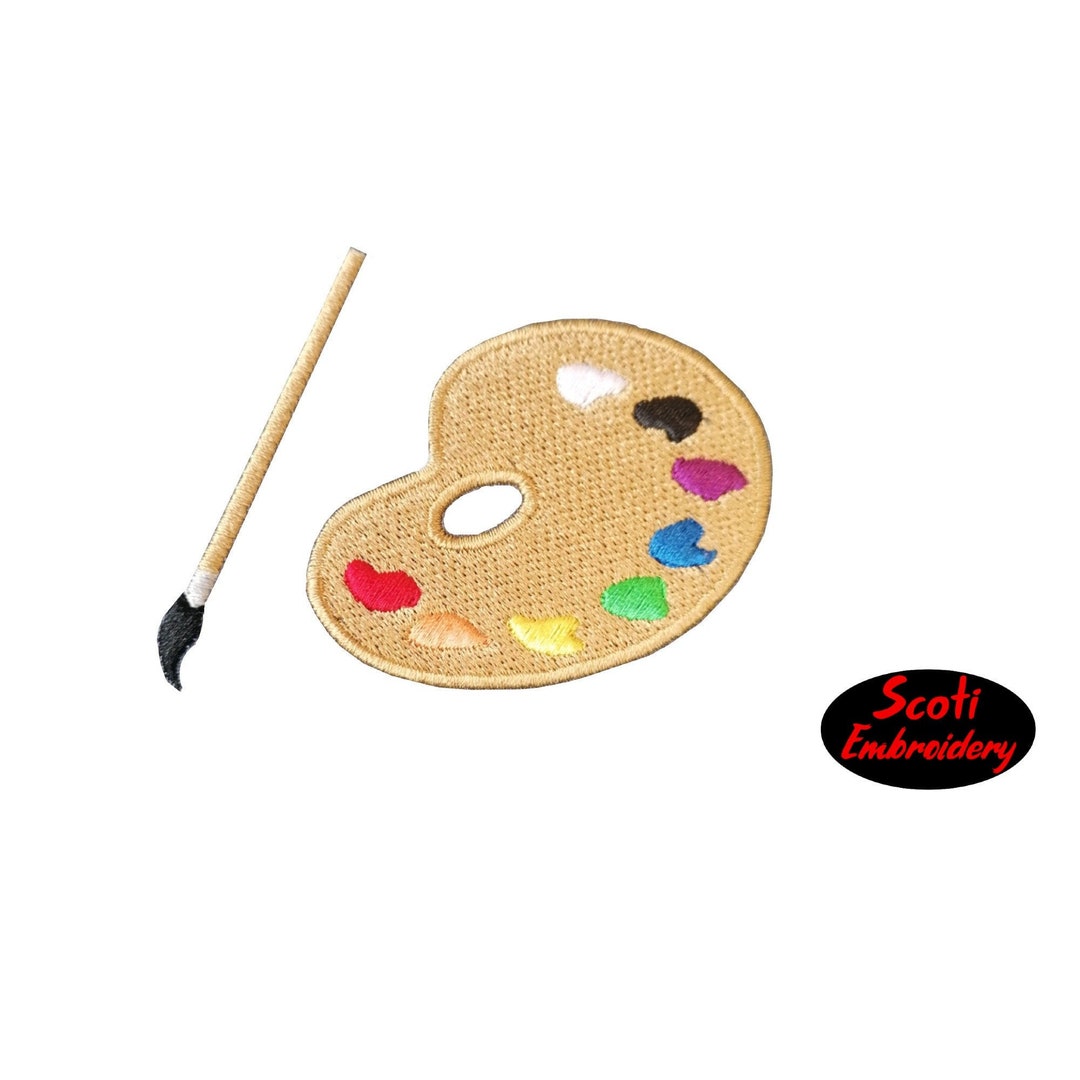 Artist Paint Palette & Brush Machine Embroidery Design, Embroidered ...