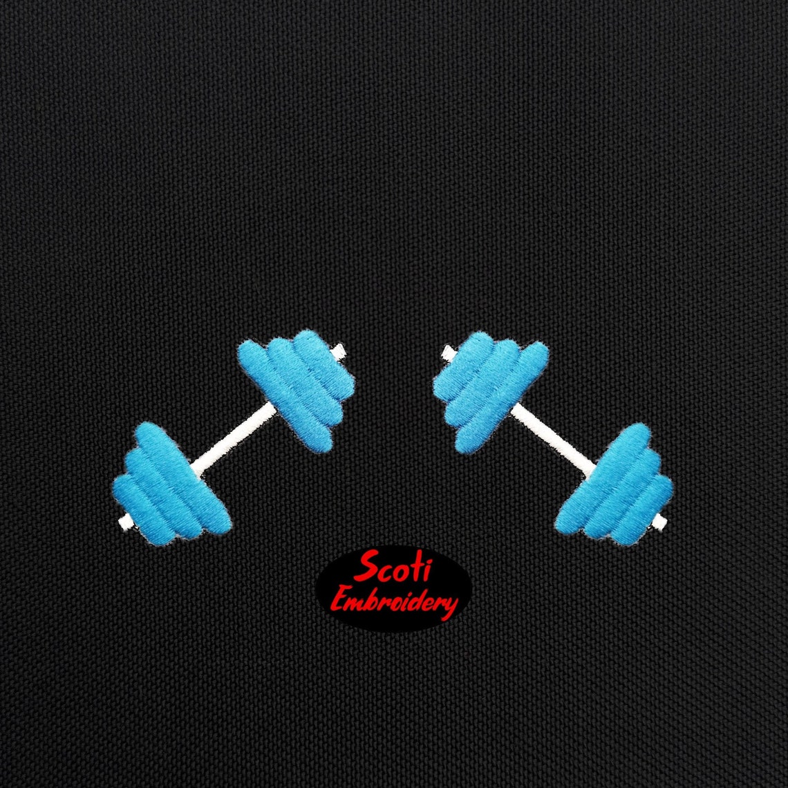 Dumbbell Gym Weight Machine Embroidery Design, Embroidered Sports ...