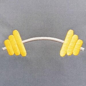 Bent Barbell Gym Weight Machine Embroidery Design, Embroidered Barbell ...