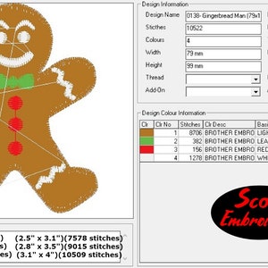 Gingerbread Man Embroidery Design, Embroidered Gingerbread Man ...