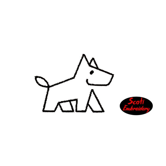 Dog Outline Machine Embroidery Designs Puppy Outline Designs | Etsy