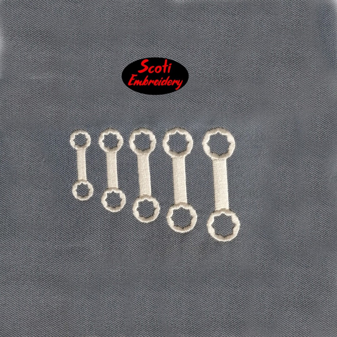 Mini Spanner Machine Embroidery Design, Embroidered Wrench Pattern ...