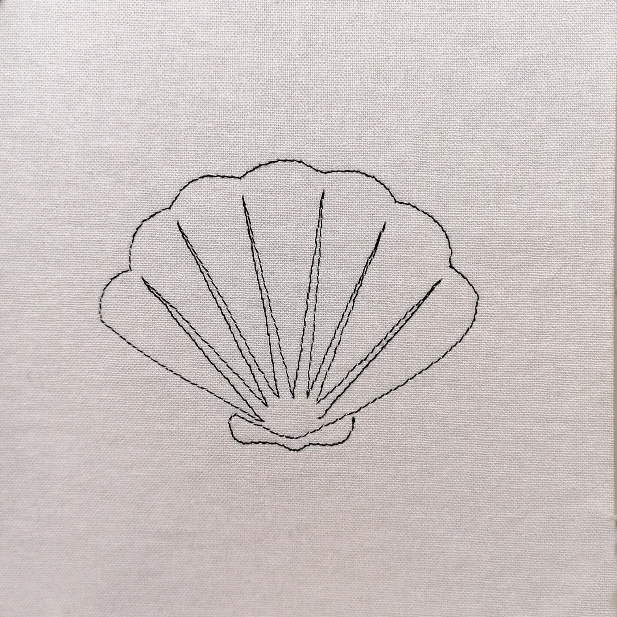 Continuous Line Scallop Seashell Machine Embroidery Design | Etsy