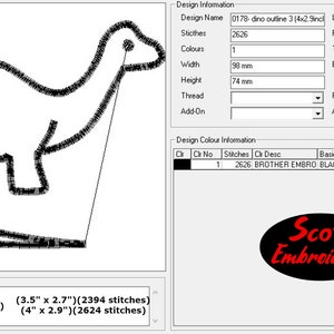 Dinosaur Outline Embroidery Design, Dinosaur Outline Design, Dinosaurs ...