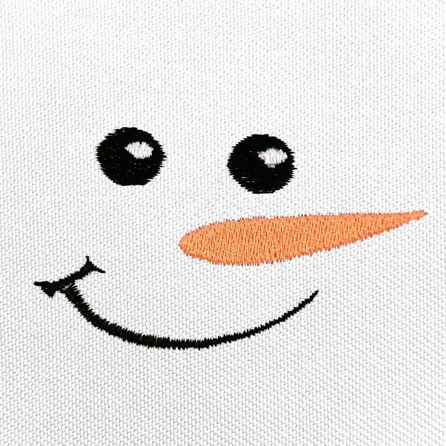 Snowman Face Machine Embroidery Design, Embroidered Cute Snowman Face ...