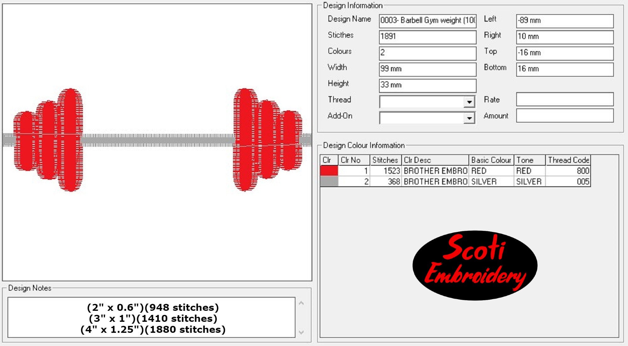 Barbell Gym Weight Embroidery Design, Gym Weight Embroidery Designs ...