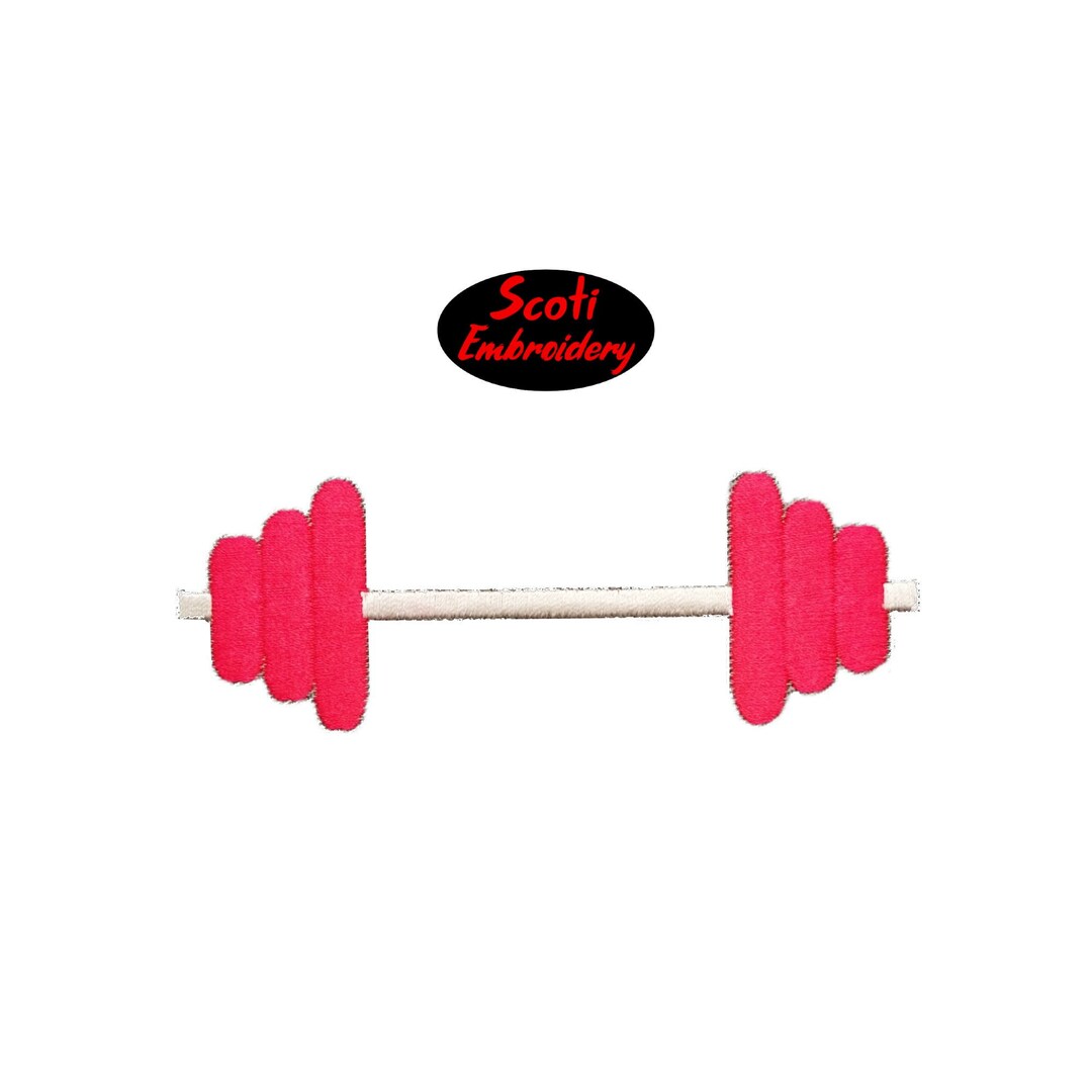 Barbell Gym Weight Embroidery Design, Gym Weight Embroidery Designs ...
