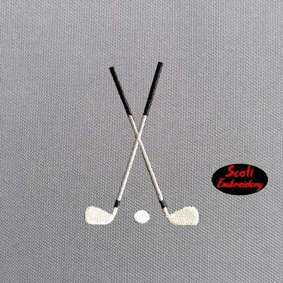 Golf Machine Embroidery Design Embroidered Golf Clubs and - Etsy