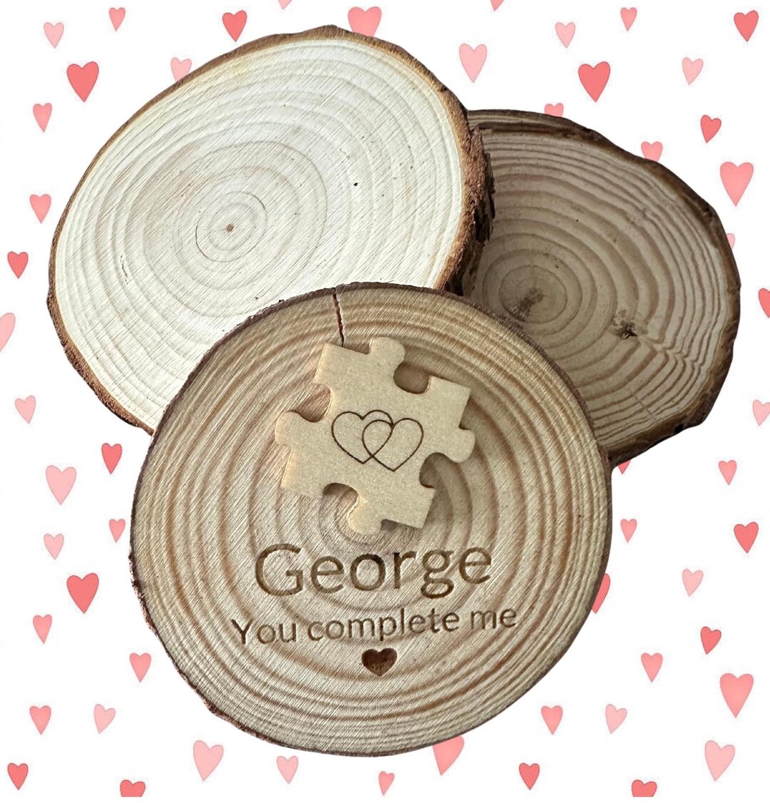 Personalised Engraved Wood Slice Magnet Bark Magnet, Wooden Magnet ...