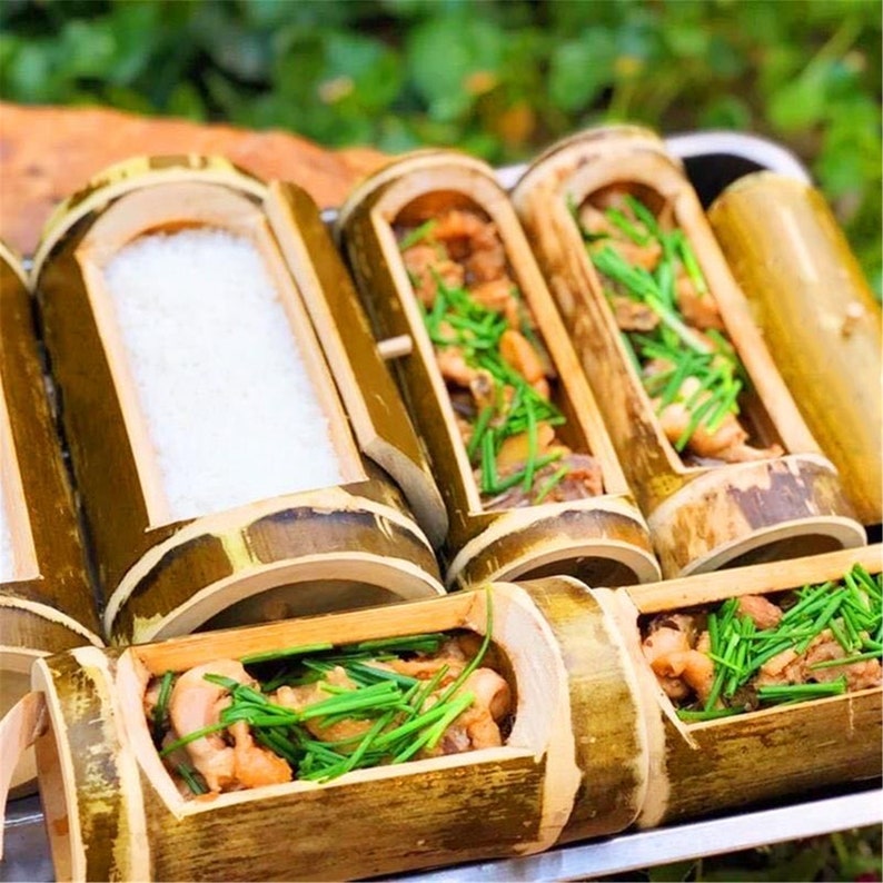 Bamboo Tube Steamed Rice With Cover Bamboo Tube Fresh Bamboo | Etsy