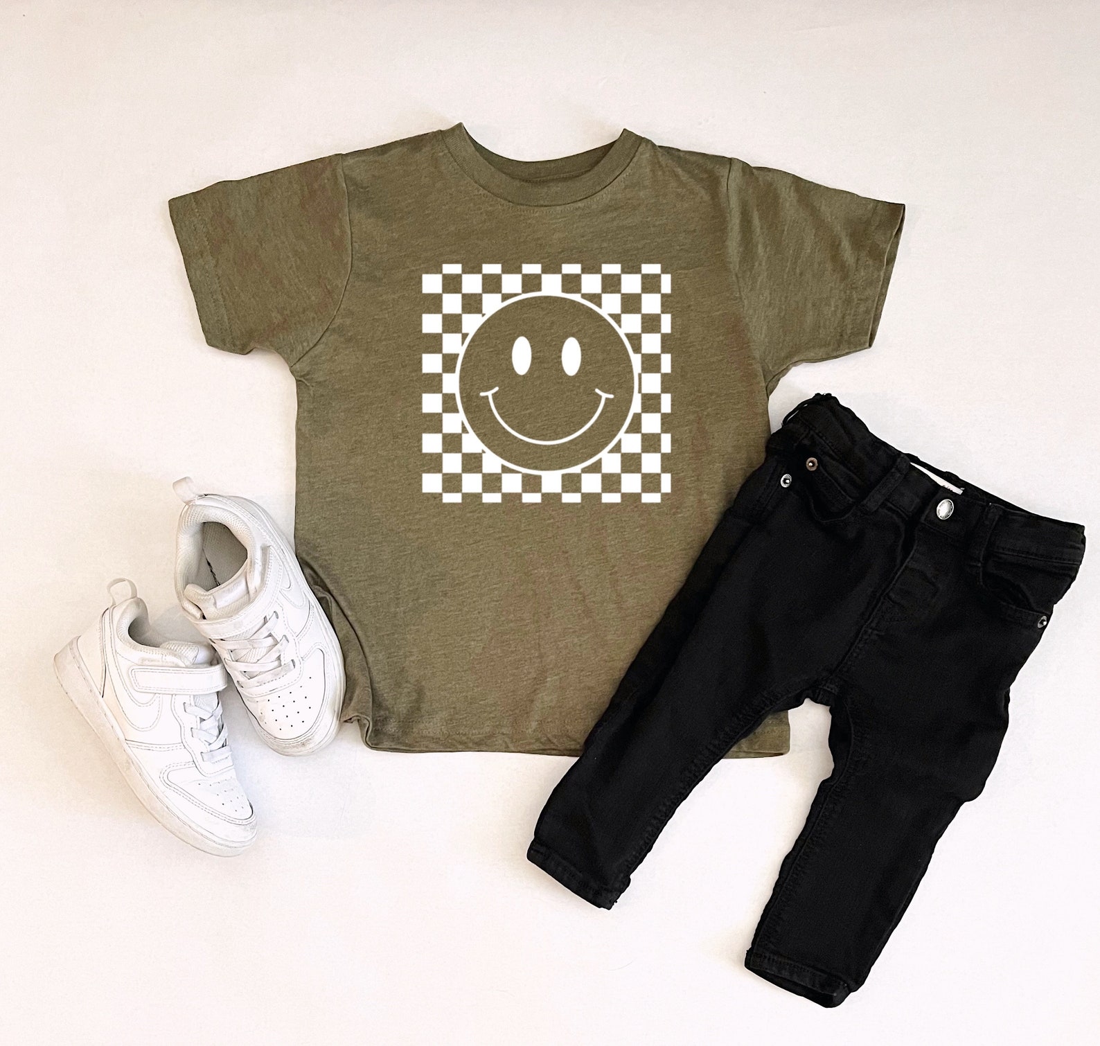 Checkered Smiley Face Unisex T-shirt | Fun Smiley Face T-shirt for the ...