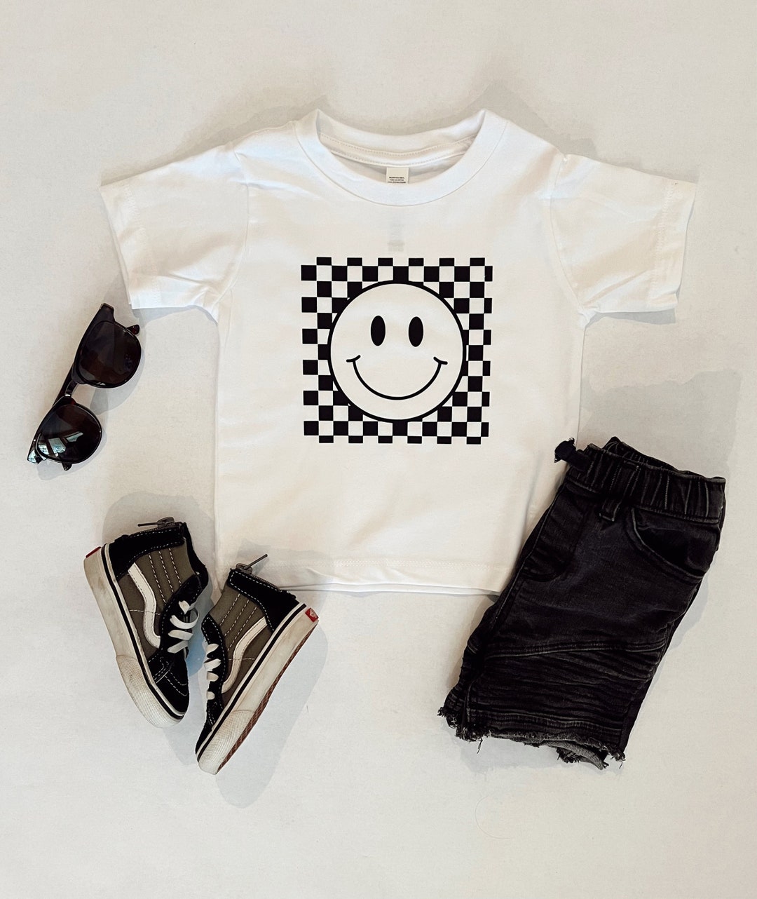 Checkered Smiley Face Unisex T-shirt | Fun Smiley Face T-shirt for the ...