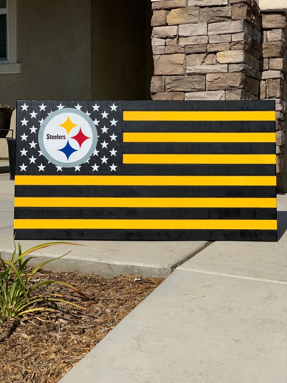48 X 26 Hand Crafted Wood Steelers Flags | Etsy