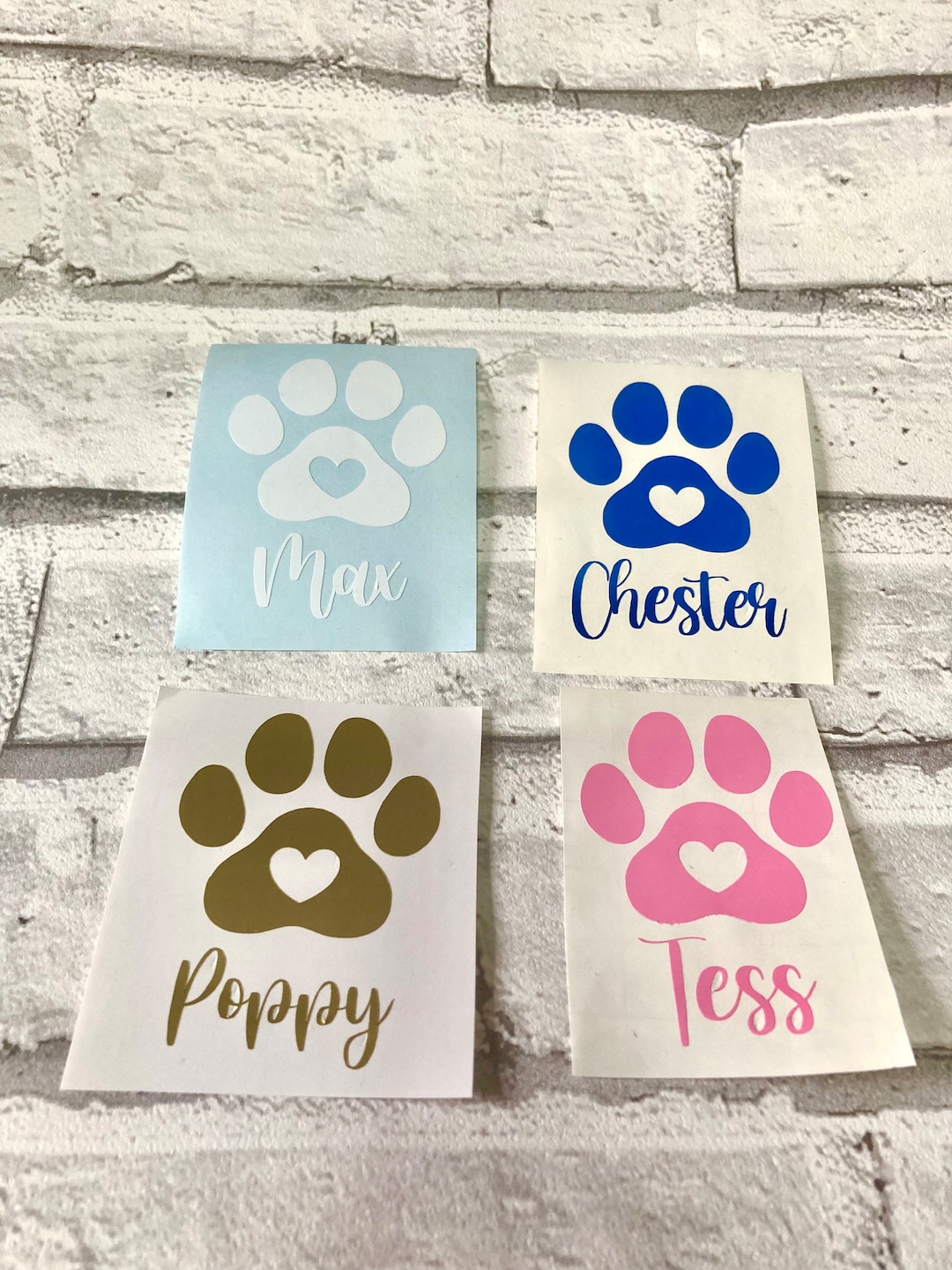 Paw Print Pet Name Labels. Paw Print Decal. Dog Name Sticker. Cat Name ...