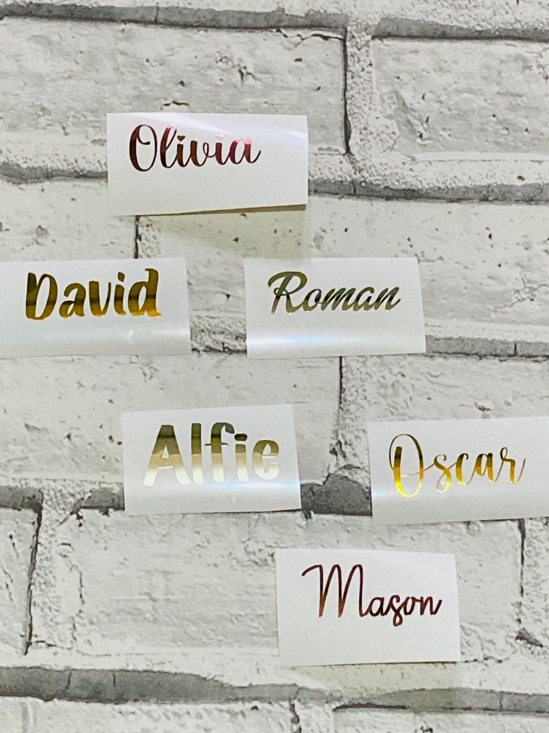 Personalised name labels, name sticker, name decal, vinyl labels, Rose ...
