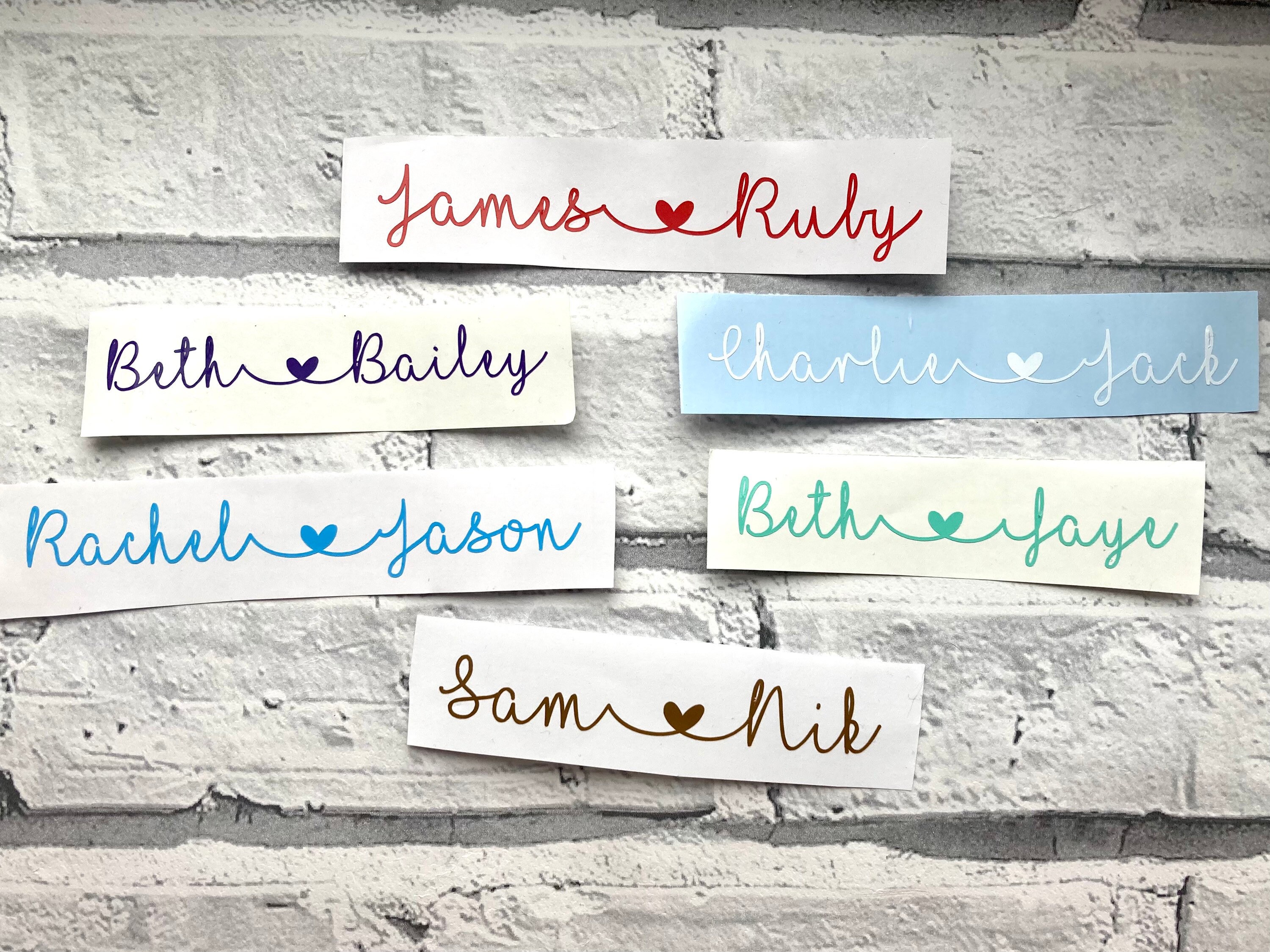 Vinyl name labels. Double Name Labels Couple Name Label Name | Etsy