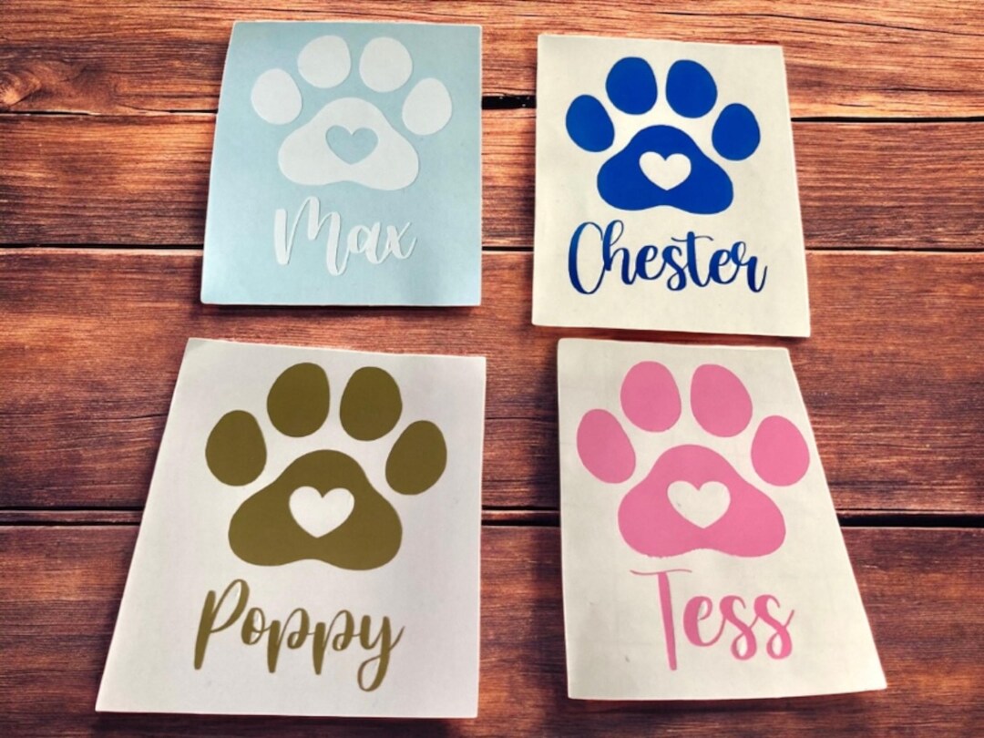 Personalised Paw Print Pet Name Decal: Custom Dog/cat Sticker - Etsy
